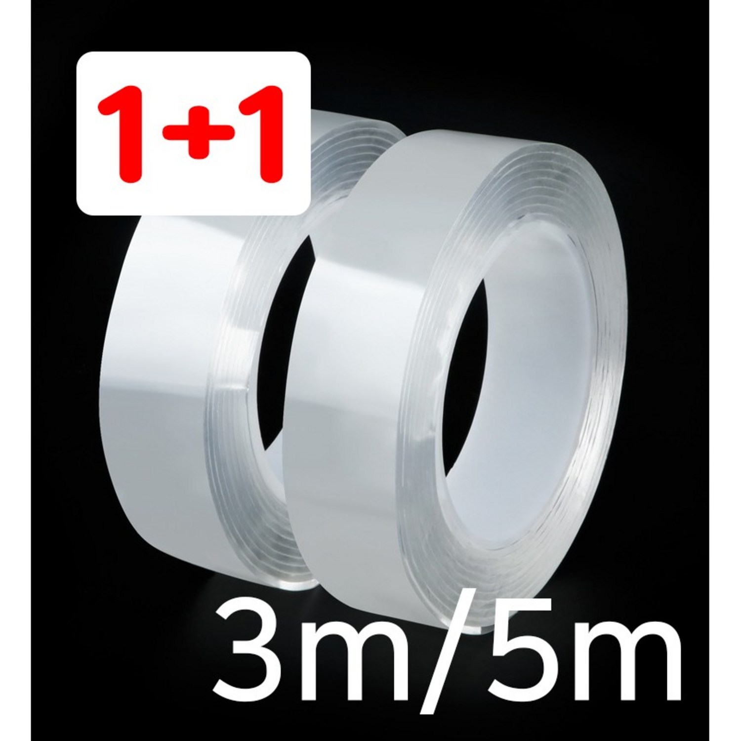 초강력 실리콘 양면 겔 나노 테이프 두껍고 2mm 길게 3m 5m 1 1 당일발송 두께 2mm 폭 2개 양면