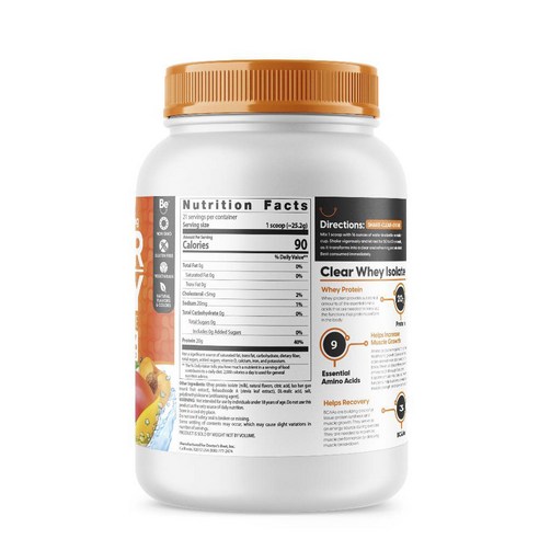 Doctor's BEST Bee Strong Clearway Isolate Protein Powder 蛋白質補充劑 Peach ...