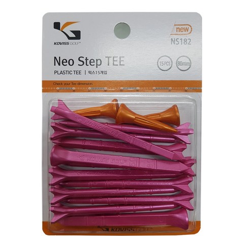 코비스 골프 NEO STEP TEE NS182 골프티 80mm x 12p + 35mm x 3p, 퍼플, 1세트 - 가격 변동 ...