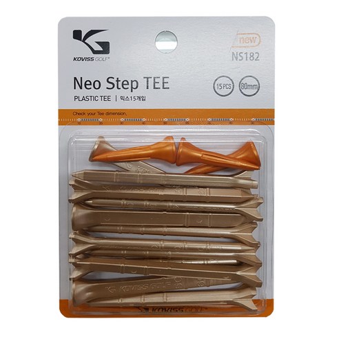 코비스 골프 NEO STEP TEE NS182 골프티 80mm x 12p + 35mm x 3p, 골드, 1세트 - 가격 변동 ...