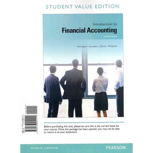 Introduction to Financial Accounting Student Value Edition, Pearson College Div