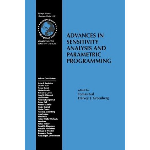 Advances in Sensitivity Analysis and Parametric Programming Paperback, Springer