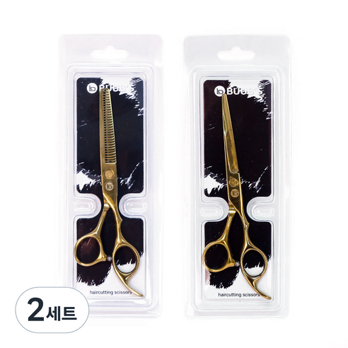 BUUBS 미용 일자 가위 BSSC001 + 틴닝 가위 BSSC002 세트, 메탈골드, 2세트 - 가격 변동 추적 그래프 - 역대가