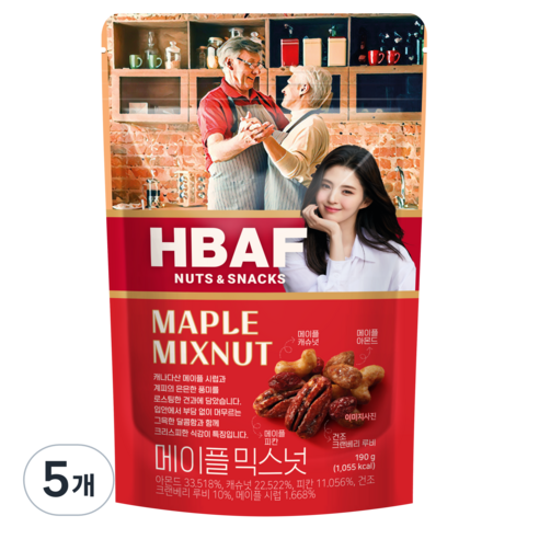 바프 메이플 믹스넛, 190g, 5개 - 가격 변동 추적 그래프 - 역대가