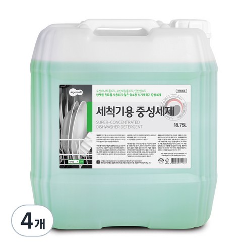 세제몰 식기세척기용 1종 중성세제, 18.75L, 4개 - 가격 변동 추적 그래프 - 역대가