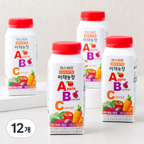 파스퇴르 유기가공식품 인증 야채농장 ABC 과채 주스, 190ml, 12개 - 가격 변동 추적 그래프 - 역대가