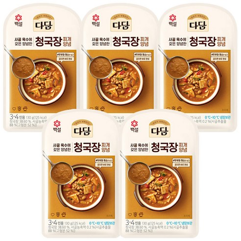 CJ제일제당 [CJ제일제당] 다담 청국장찌개양념 130g x 5개, 130g, 5개 - 쌈장 | 쿠팡