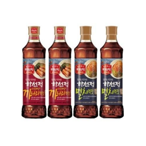 CJ 하선정까나리액젓800g 2개 + 멸치액젓 800g 2개 - 멸치액젓 | 쿠팡