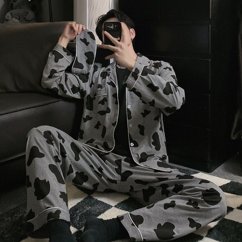 KORELAN 년 잠옷 남춘추일계 젖소 인스타그램 순면 긴팔 겨울 캐주얼 홈웨어 세트 - 가격 변동 추적 그래프 - 역대가