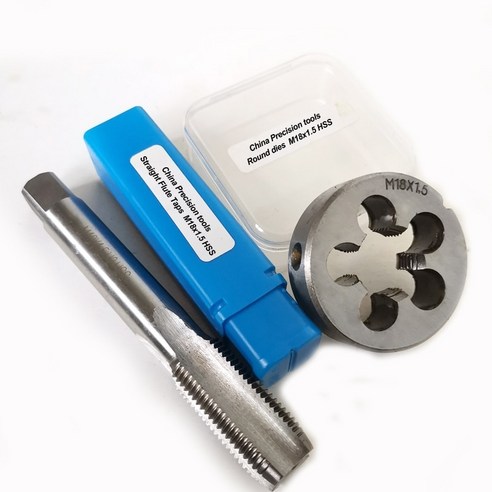 HSS 왼나사 탭 및 다이 세트 M3 M4 M5 M6 M7 M8 M14 M15 M16 M18 스트레이트 플루트 탭 다이스 슈트 M9 M10 M11 M12 M13 M19 ...