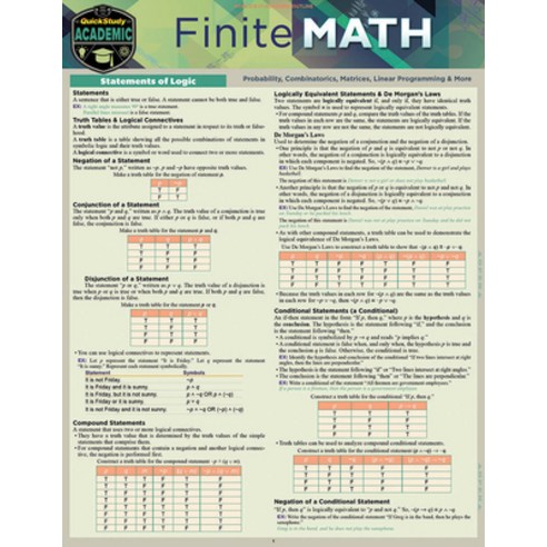 Finite Mathematics: A Quickstudy Laminated Reference Guide Other ...