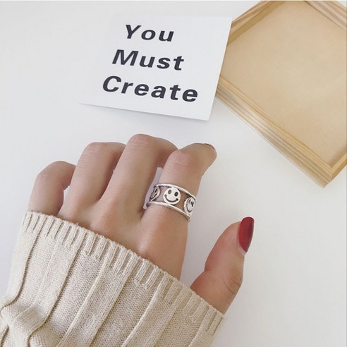 DIRUN 2022년 최신 모델 일한 S925 실버 구제 구제 오픈 조절 와이드 십자가 투라인 스마일 집게손가락 반지 - 가격 변동 추적 그래