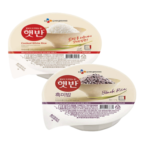 햇반 210g 6개 + 흑미밥 210g 6개, 210g, 2세트 - 즉석백미밥 | 쿠팡