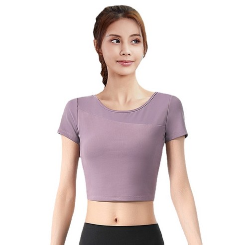 ANKRIC 레포츠용 요가 의류 여성용 반팔 여름 패션 스포츠 티셔츠 여성용 메쉬 스티칭 크로스 아름다운 뒤 피트니스 탑 - 가격 변동 추적