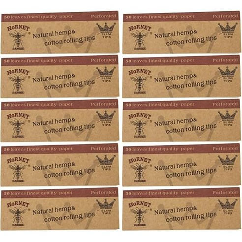 Hornet tips 10 booklets Natural Hemp & Cotton Chip Roach 10 booklets ...