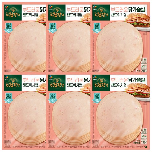 CJ 더건강한 닭가슴살 샌드위치햄, 90g, 6개 - 간편닭가슴살 | 쿠팡