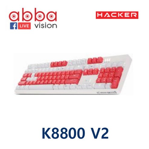 앱코k660 KAILH OPTICAL SWITCH CRISTAL KEYCAP GAMING KEYBOARD ABKO WHITE V2 HECKER