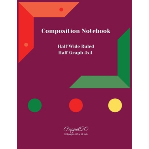 College Notebook Half Wide Ruled - Half Graph 4x4-124 pages -8.5x11 ...