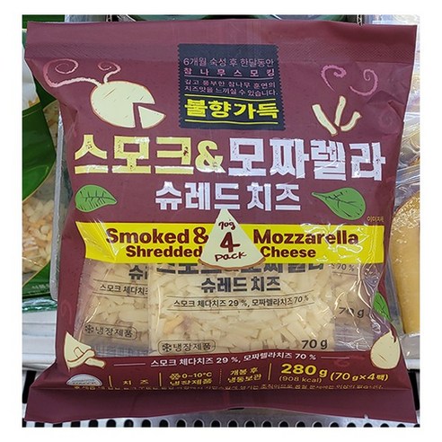 '불향가득 스모크&모짜렐라 슈레드 치즈 280g (70g X 4팩)' 최저가 검색, 최저가 13,990원 - 할인 알림