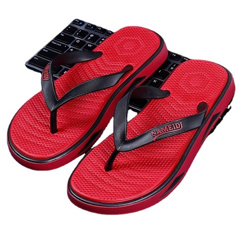 ANKRIC 슬리퍼 남성 플립 플롭 여름 홈 한국 패션 성격 부드러운 바닥 미끄럼 방지 야외 샌들 남성용 해변 실내슬리퍼 - 가격 변동 추적