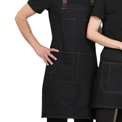 ANKRIC 방수앞치마 프릴 방유 조절 가능 메탈 버튼 더블 앞치마 내피오물방지작업복, 긴 검은 - 가격 변동 추적 그래프 - 역대가