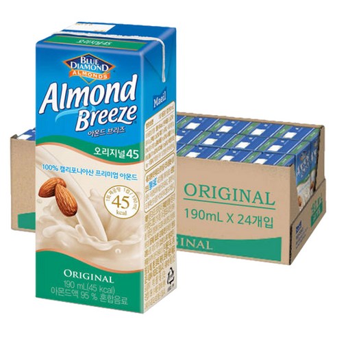 '아몬드브리즈 오리지널 190ml X 24팩' 최저가 검색, 최저가 20,600원 - 할인 알림