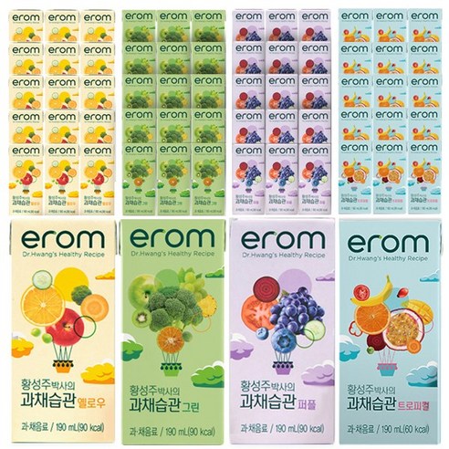 이롬 과채습관 트로피컬 그린 옐로우 퍼플 16개입 1박스씩, 190ml, 64개입 - 과일/야채혼합주스 | 쿠팡