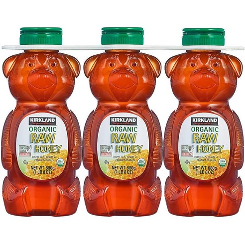 커클랜드 유기농 꿀 허니 680g X 3개 세트 KIRKLAND SIGNATURE RAW ORGANIC HONEY BEAR, 680g, 3개 - 꿀 | 쿠팡