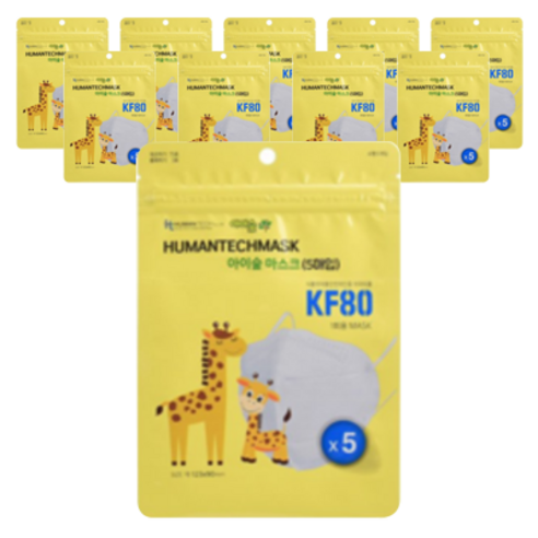 아이숲 KF80 식약처 허가 4중필터 미세먼지 황사 방역 마스크 소형, 10팩, 5매 - 가격 변동 추적 그래프 - 역대가