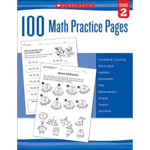 100 Math Practice Pages (Grade 2) Paperback, Scholastic Teaching ...