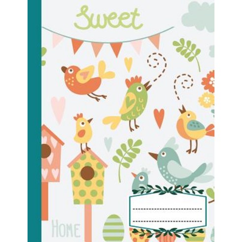 Composition Notebook Wide Ruled Cute Bird Green Garden Writer''s ...