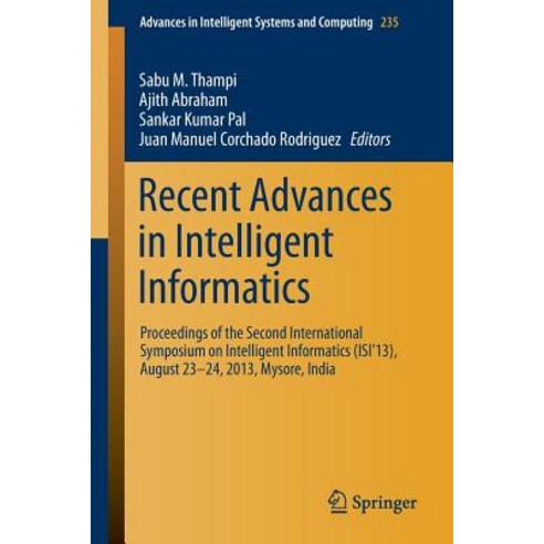 Recent Advances in Intelligent Informatics Paperback, Springer - 가격 변동 추적 그래프